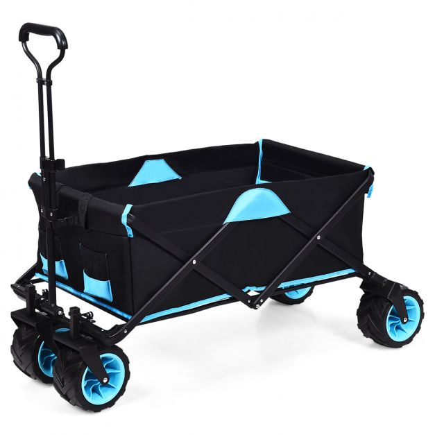 Costway Klappbarer Schiebewagen Einkaufswagen auf Rädern Handwagen 118 ...